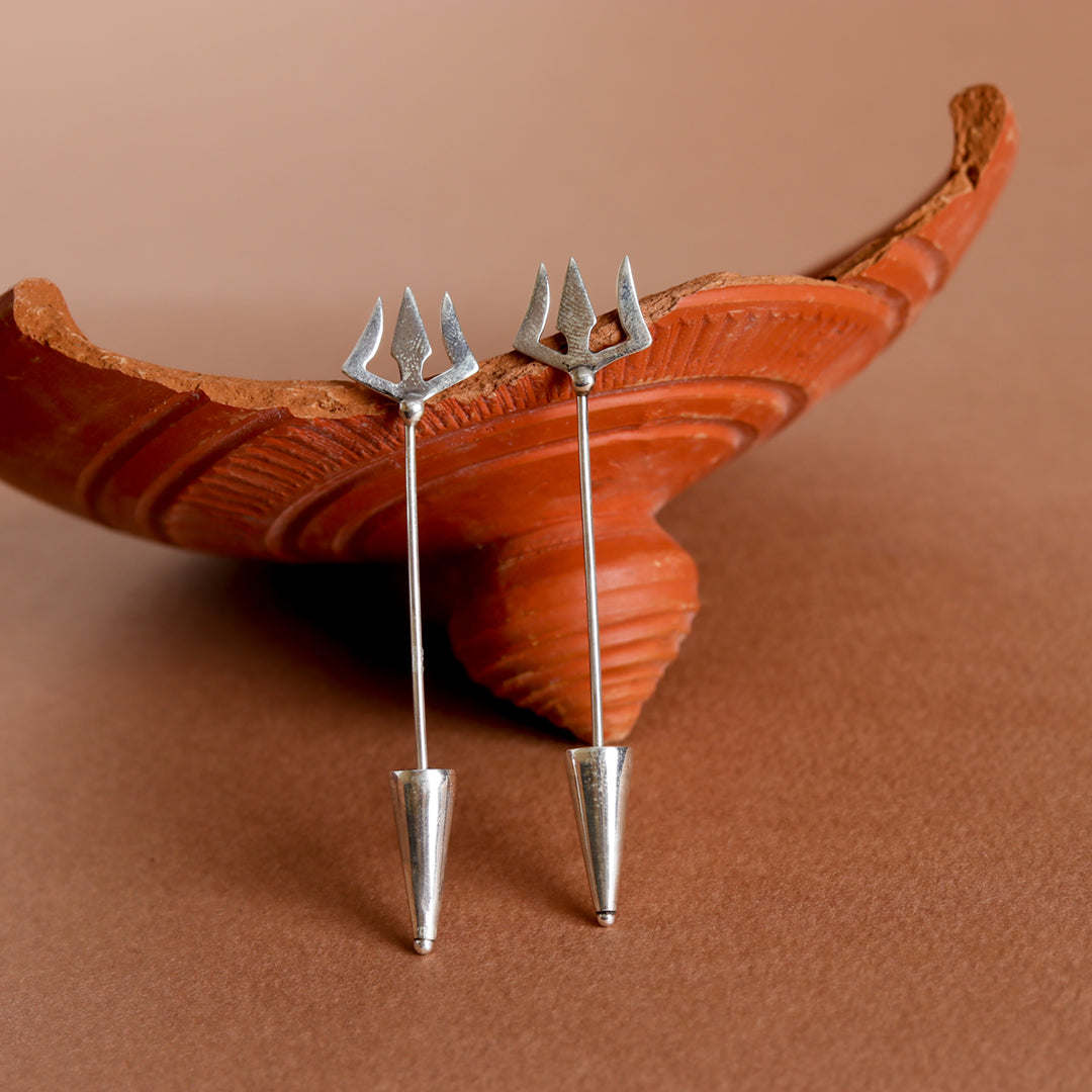 Designer Silver Earrings | Trishul Earrings | Handcrafted Silver ...